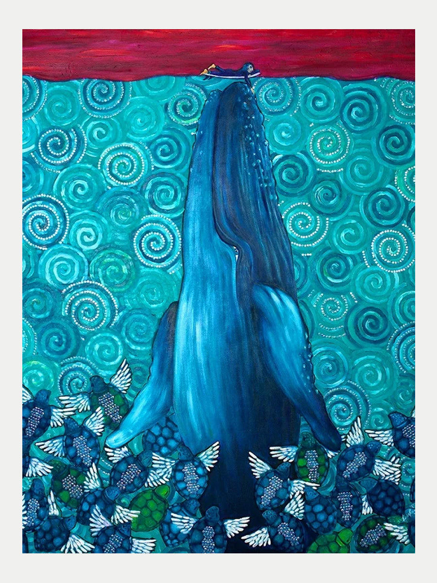 Whale and a Surfer – Fiona Kennedy